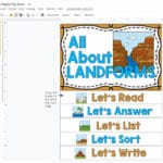 Landform Flip Books And Reading Activities
