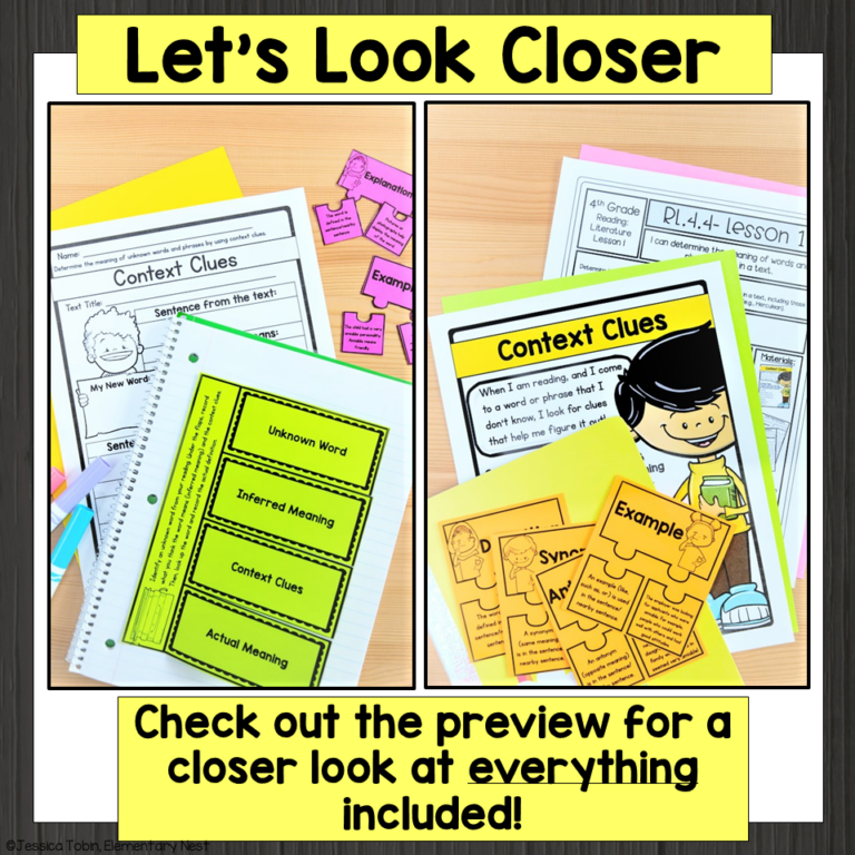 4th Grade Figurative Language And Context Clues RL.4.4