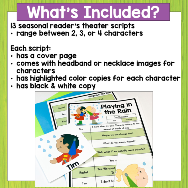 Spring Reader's Theater Scripts Comprehension Fluency