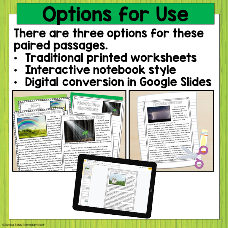 March Paired Passages Reading Comprehension