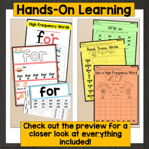 RF.K.3.c High Frequency Sight Words