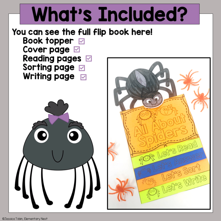 Spider Reading Flip Book Nonfiction For Kids Spider Craft Flip Book