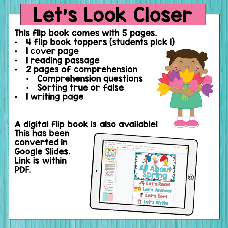 Spring Reading Flip Book And Activities