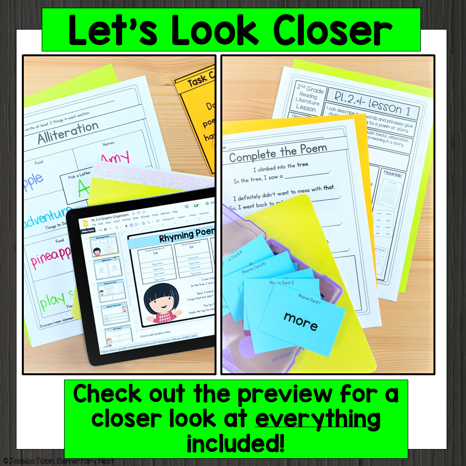 Words In Poetry 2nd Grade Reading Comprehension Passages RL.2.4