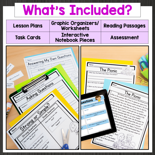 3rd Grade Ask And Answer Questions RL.3.1 Worksheets & Charts