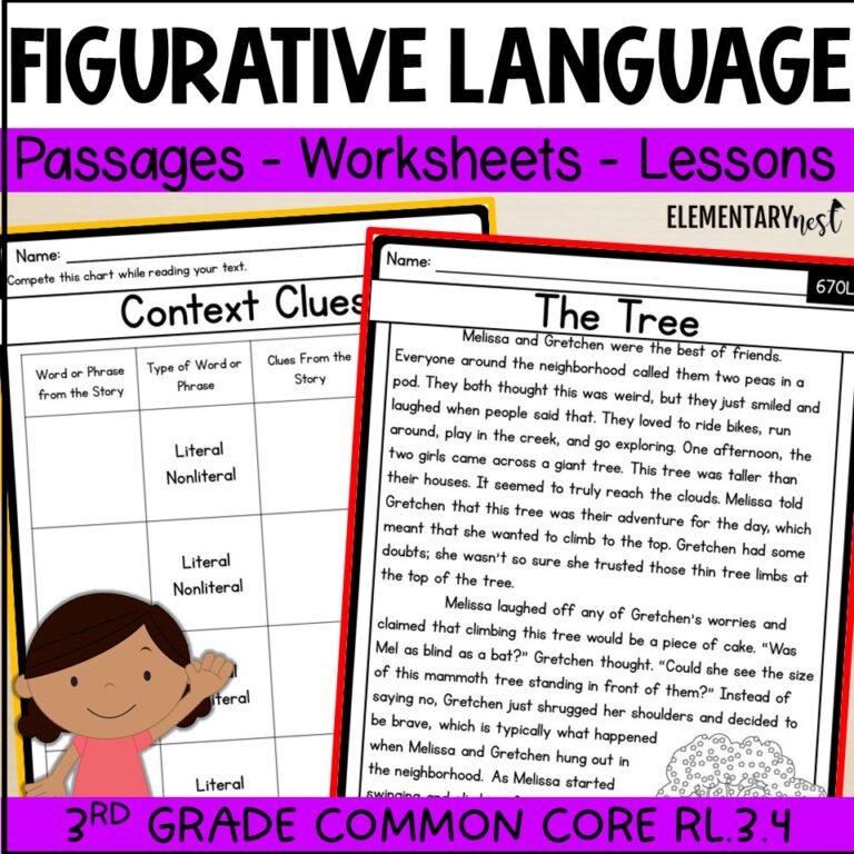 3rd Grade Figurative Language And Context Clues RL.3.4