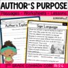 Author's Purpose Worksheets And Reading Comprehension RI.2.6
