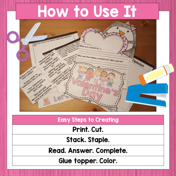 Valentine's Day Flip Book Reading Activities