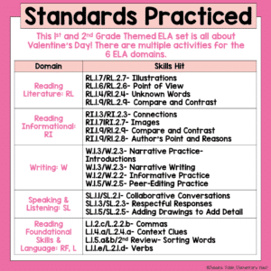 1st And 2nd Grade ELA Valentine's Day Activities