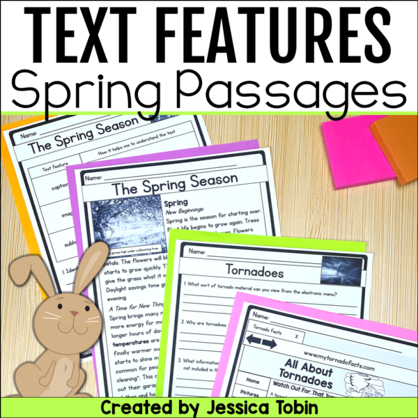 Spring Reading Comprehension Passages With Text Features