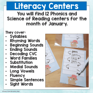January Phonics Centers - Science Of Reading