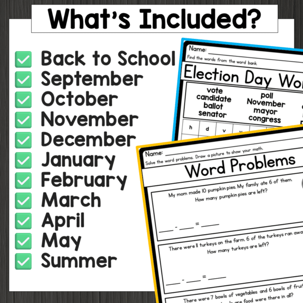 Math And ELA Worksheets Bundle