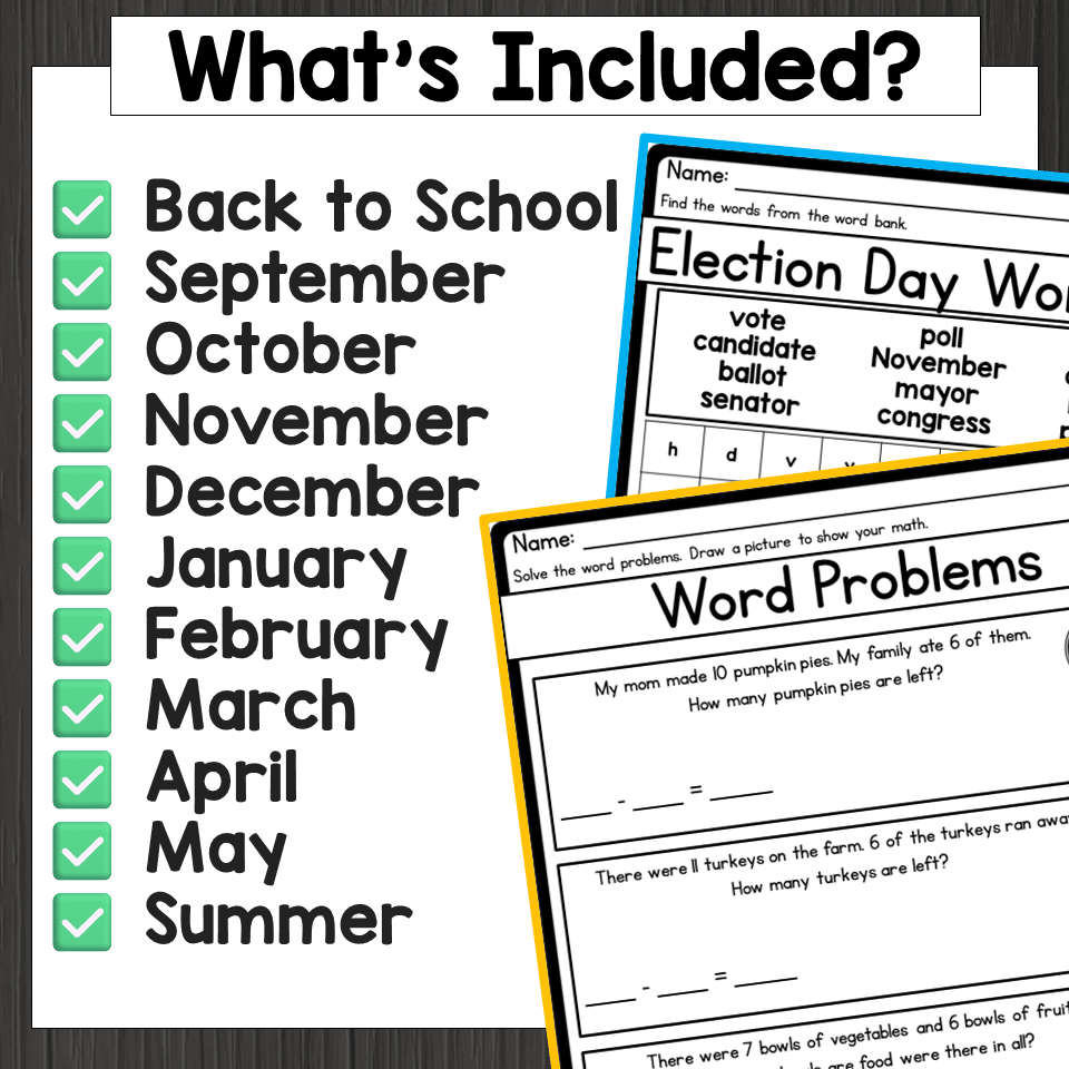 Math And ELA Worksheets Bundle