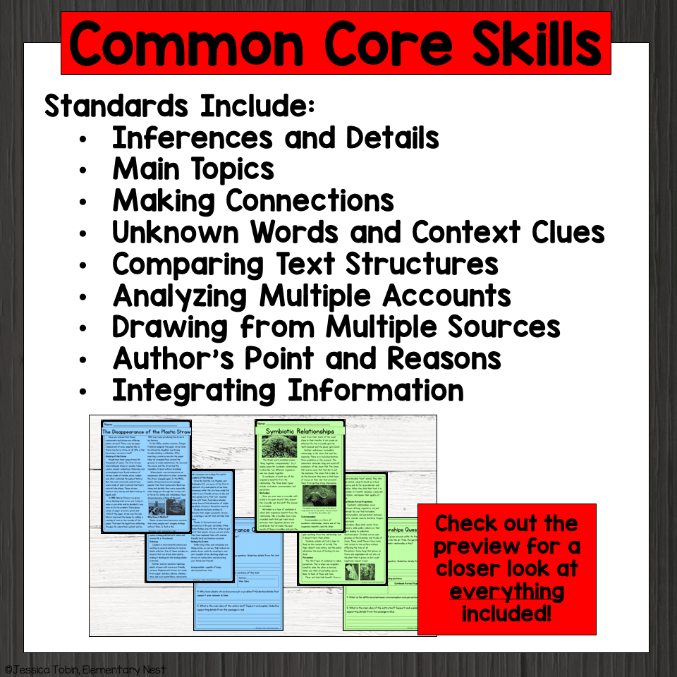 5th Grade Common Core Nonfiction Reading Bundle