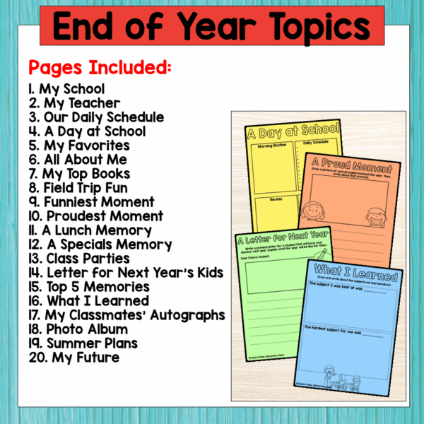 End Of The Year Memory Book