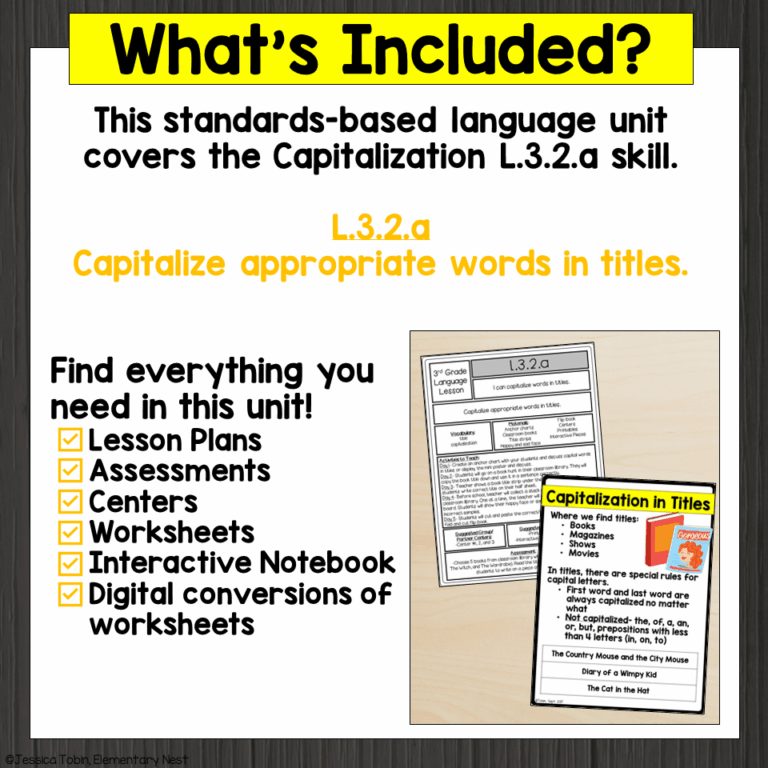 L.3.2.a 3rd Grade Capitalization Worksheets, Mini Lessons, Centers ...