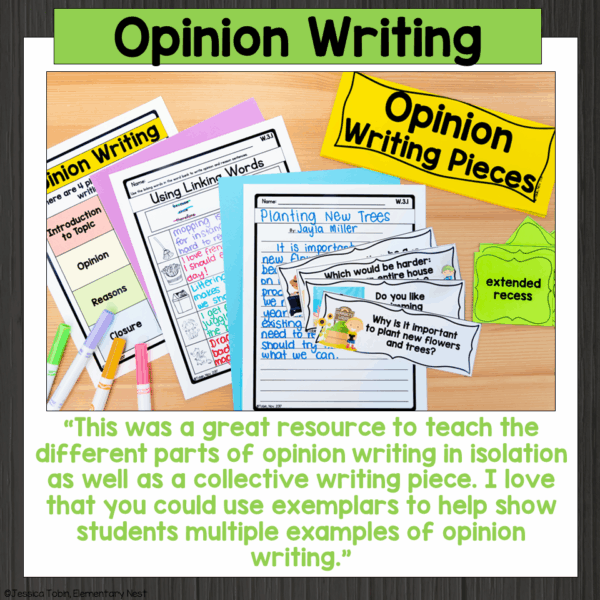 3rd Grade Opinion Writing Unit W.3.1 Graphic Organizers, Lessons ...