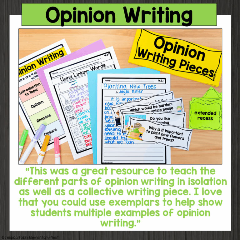 3rd Grade Opinion Writing Unit W.3.1 Graphic Organizers, Lessons ...