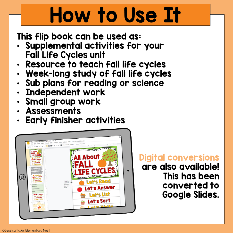 Apple Life Cycle And Pumpkin Life Cycle Reading Fall Science Flip Book