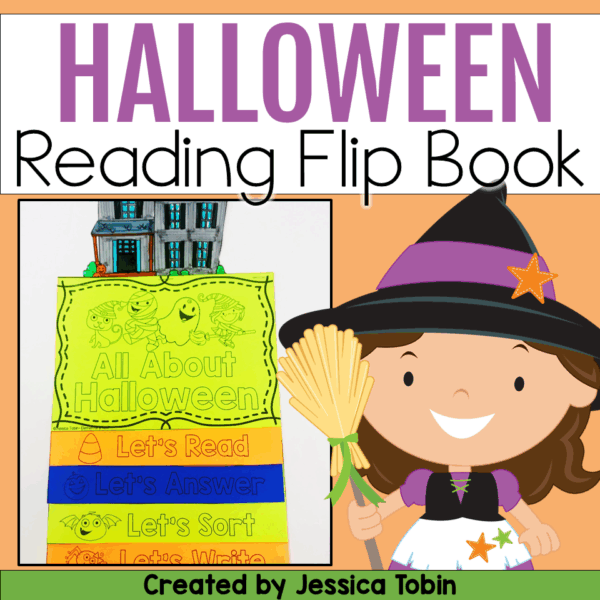 Halloween Reading Flip Book, Comprehension And Writing Pages