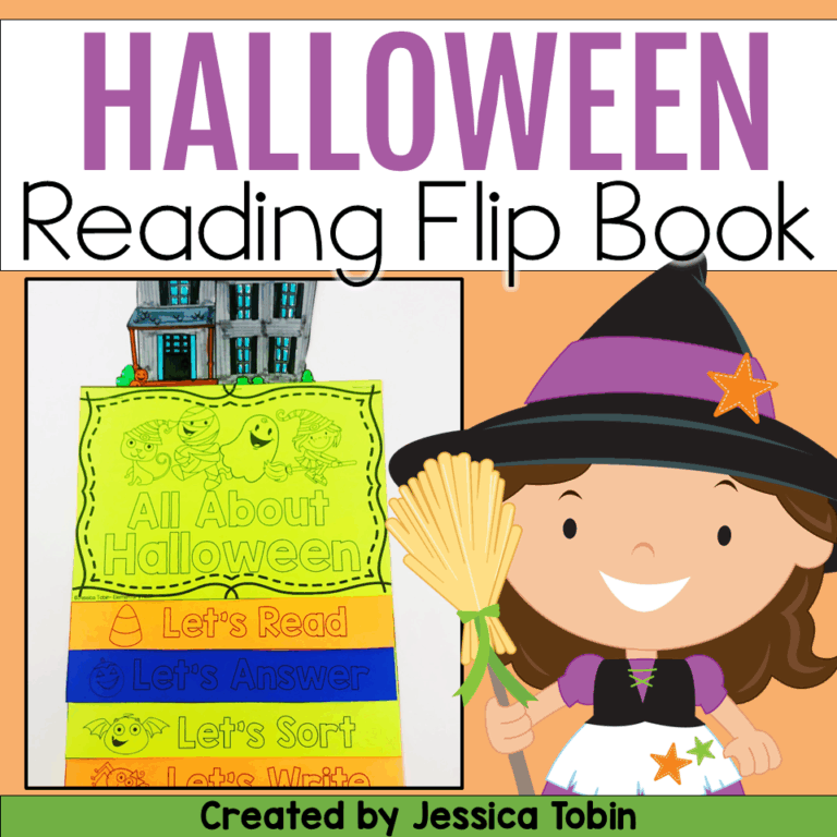 Halloween Reading Flip Book, Comprehension And Writing Pages