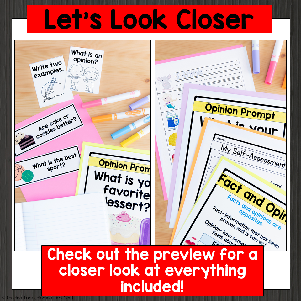 Kindergarten Opinion Writing Unit W.K.1 Graphic Organizers, Lessons ...