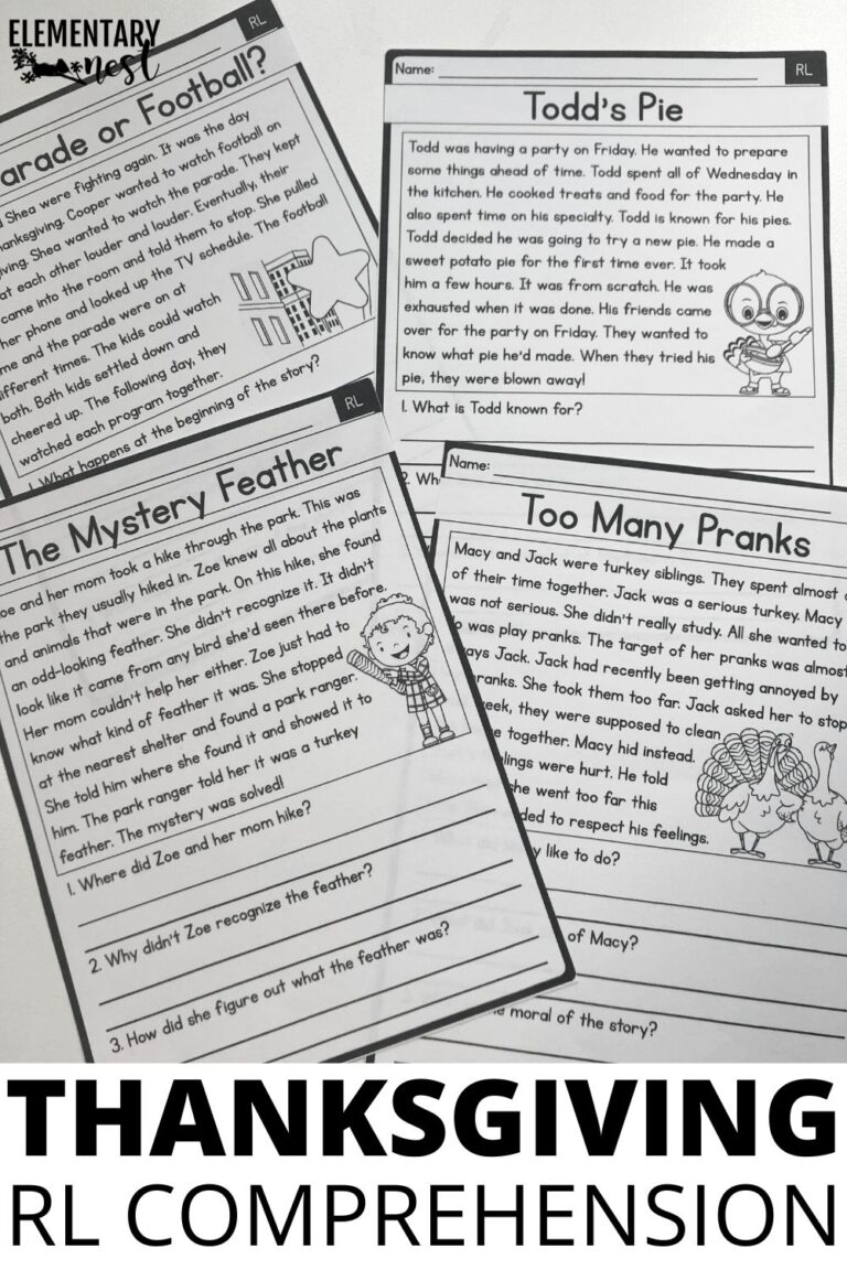 7 Fun Thanksgiving Reading Activities For Elementary Classrooms