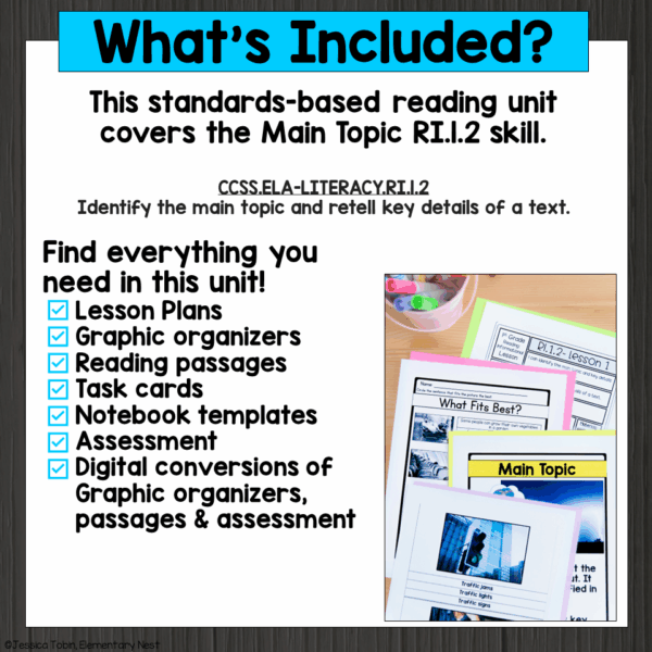 1st Grade Main Topic And Key Details Worksheets Lessons RI.1.2