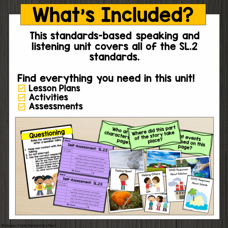 2nd Grade Speaking And Listening SL.2 Lessons And Activities