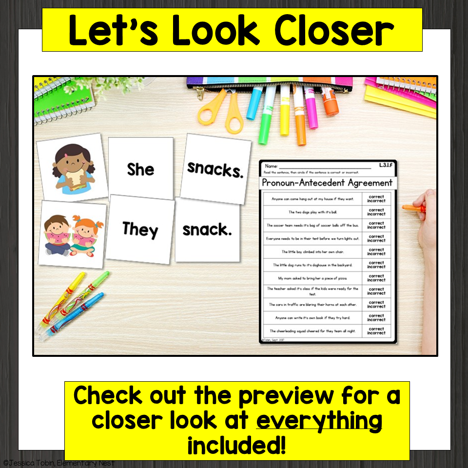 L.3.1.f 3rd Grade Subject Verb Agreement Activities, Lessons, Centers