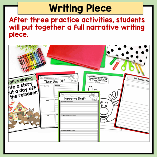 Reindeer Christmas Narrative Writing For 3rd And 4th Grade