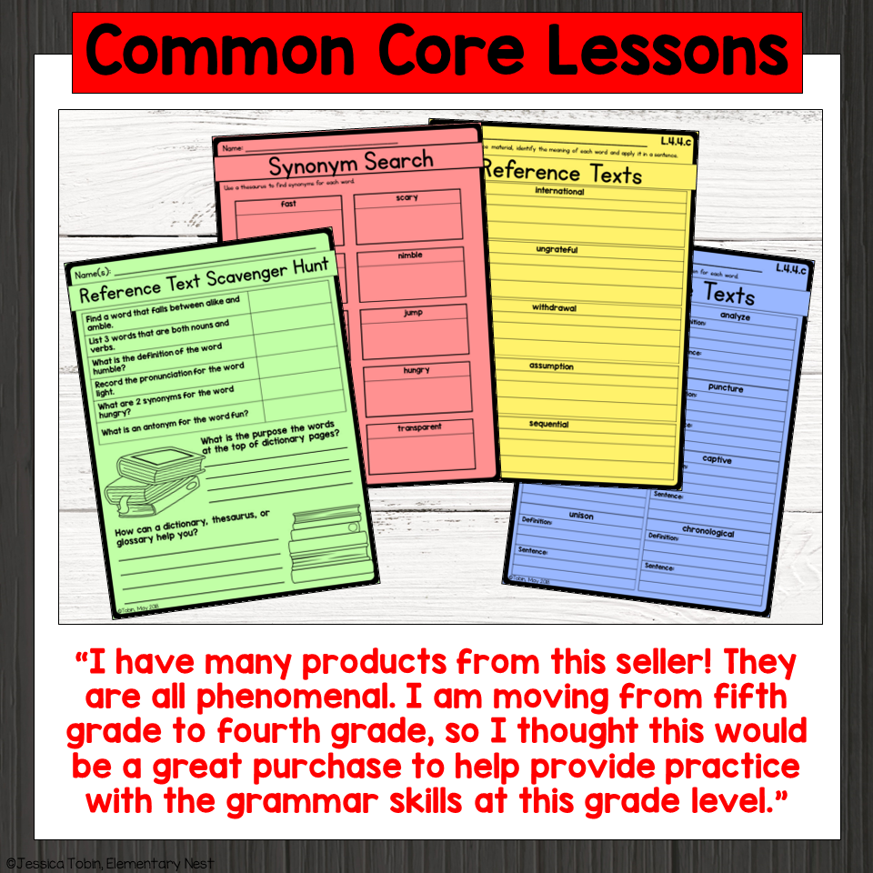 L.4.4.c 4th Grade Reference Materials And Dictionary Skills Unit