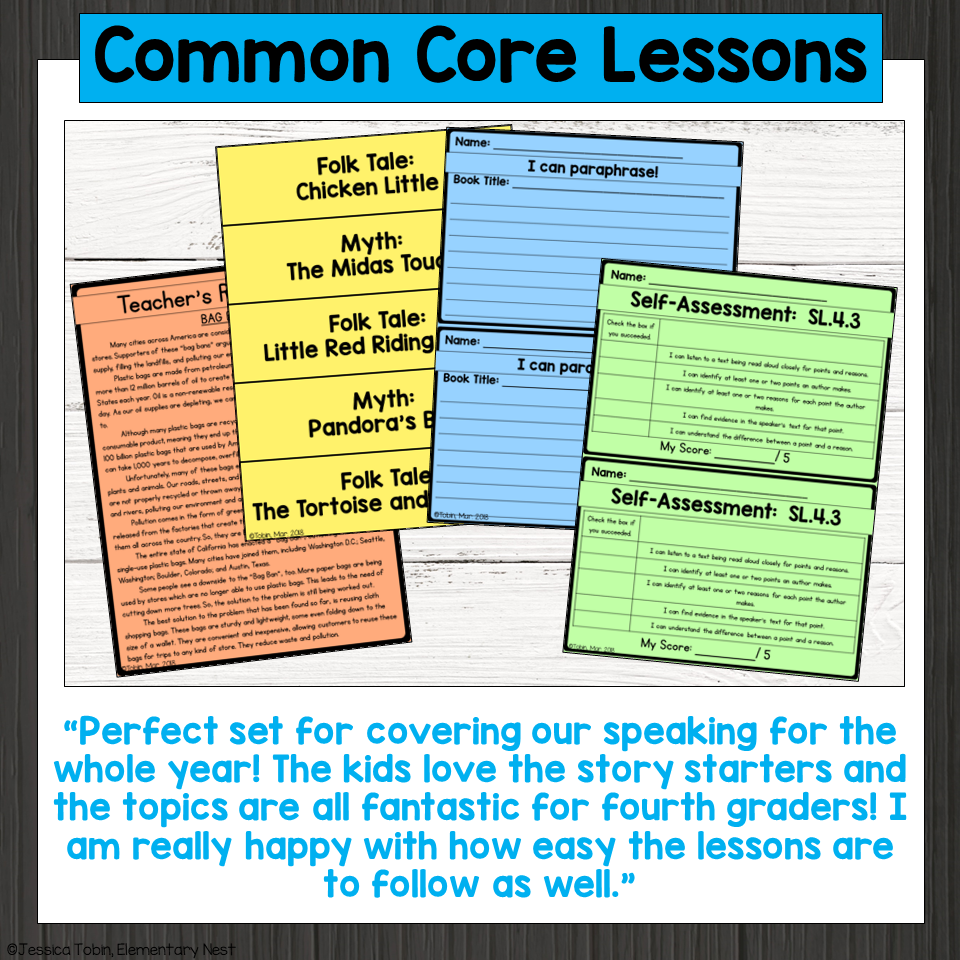 4th Grade Speaking And Listening SL.4 Lessons And Activities