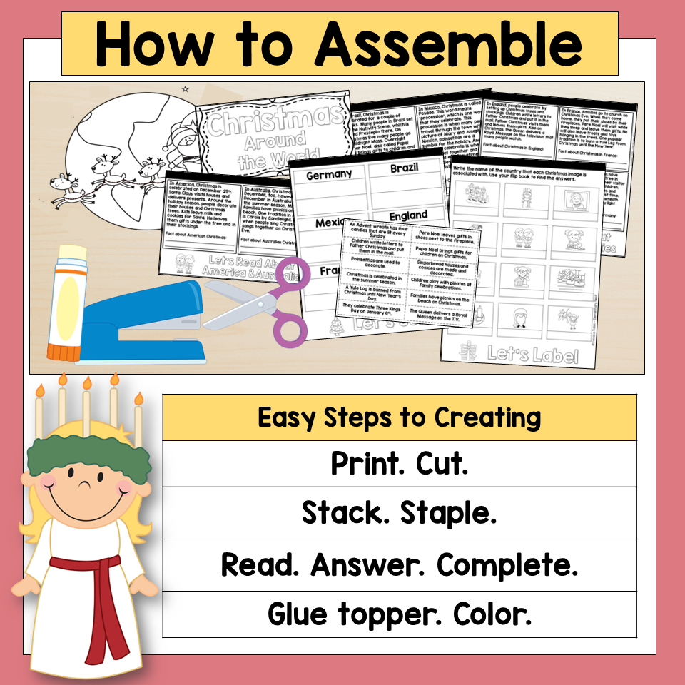 Christmas Around The World Flip Book Reading Activities