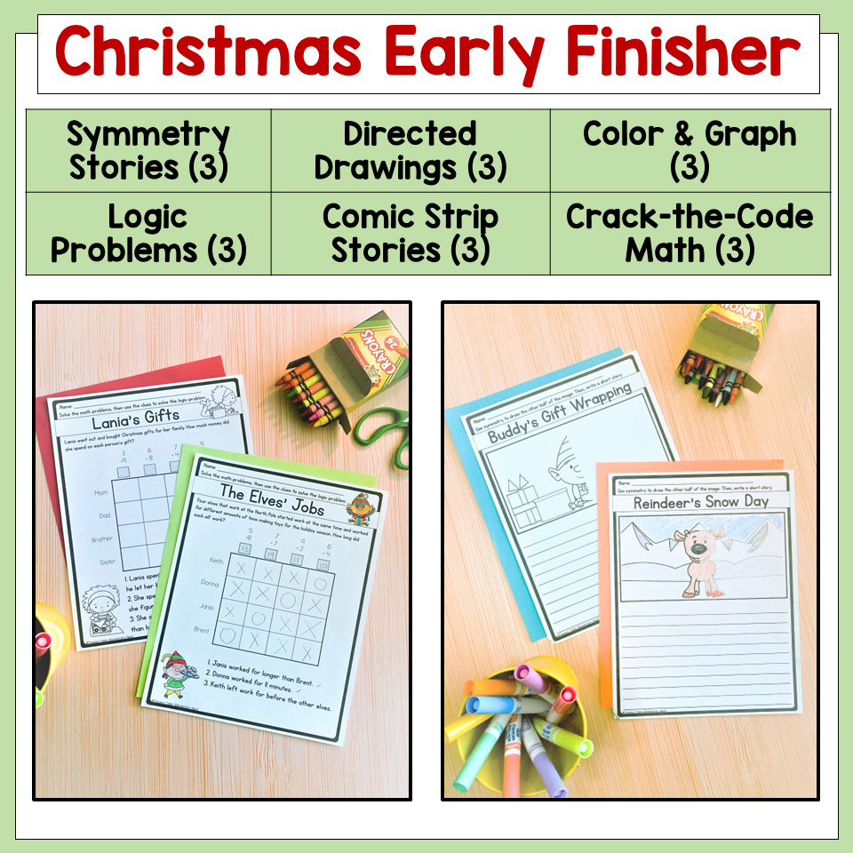 18 Christmas Early Finisher Activities Worksheets