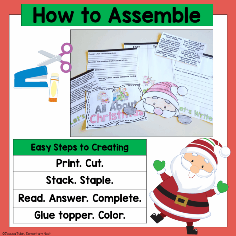 Christmas Flip Book, Christmas Reading Activities Nonfiction