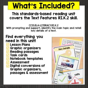Kindergarten Main Topic And Key Details Worksheets RI.K.2