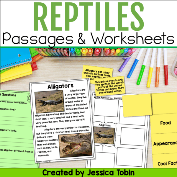 All About Reptiles Nonfiction Reading Unit