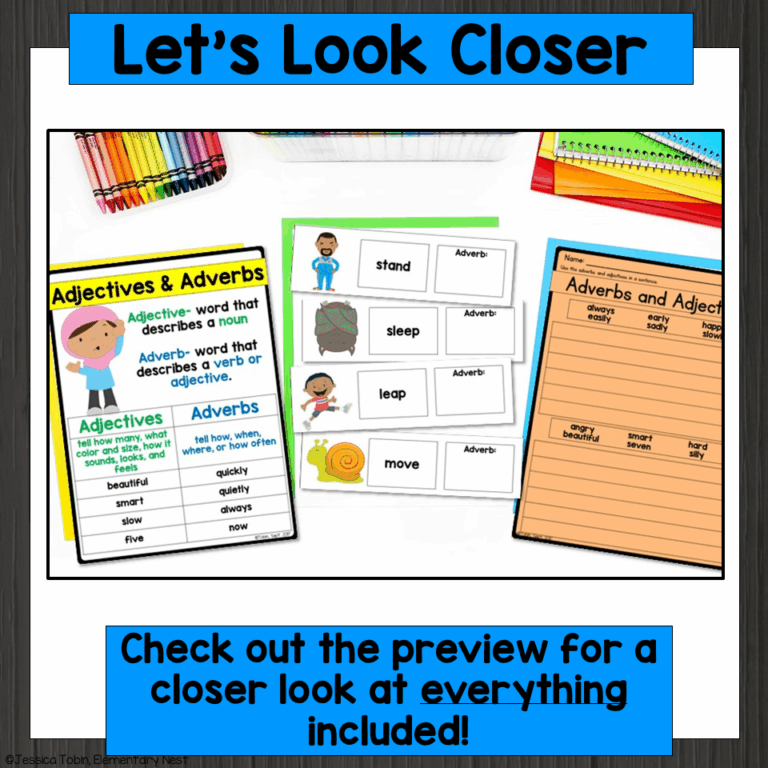 L.2.1.e 2nd Grade Adjectives And Adverbs Lessons, Worksheets, Centers