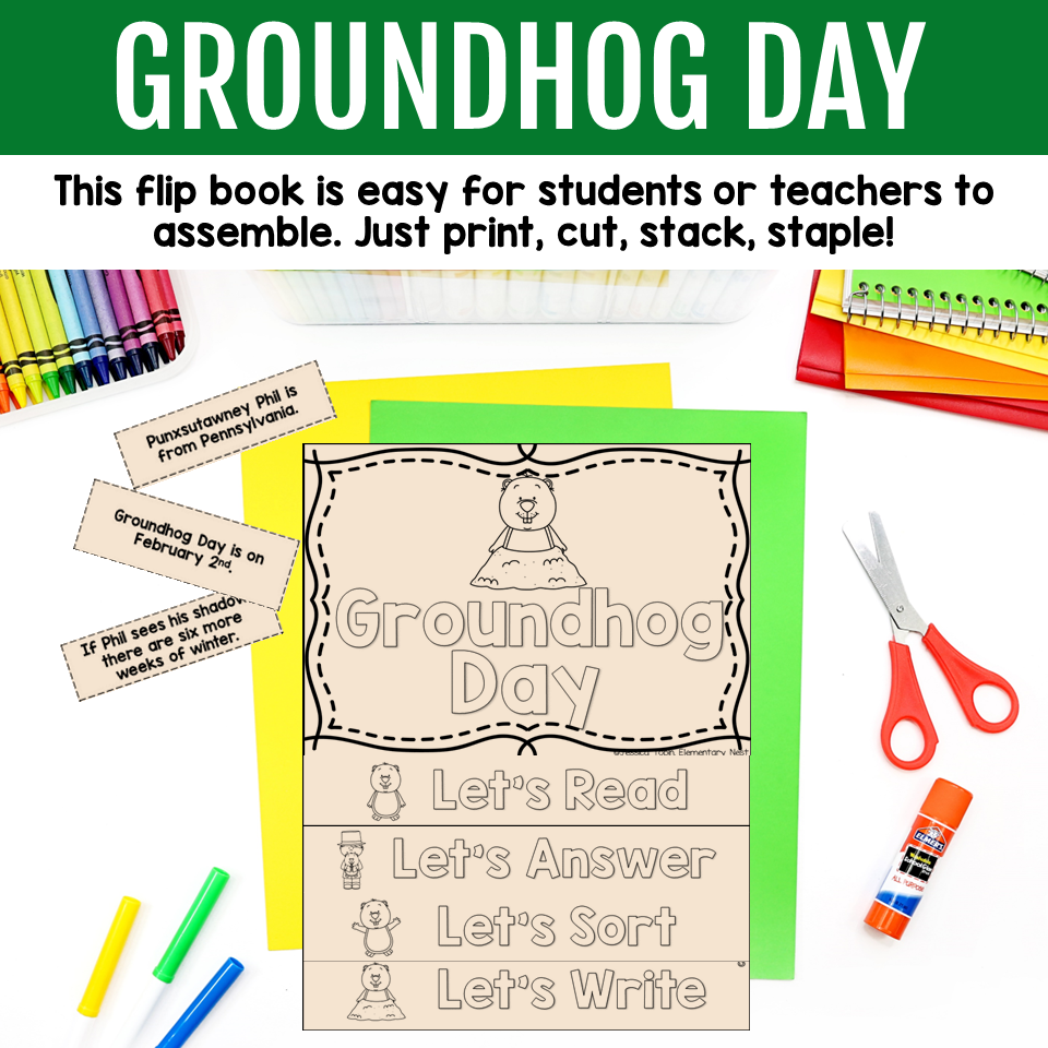 Groundhog Day Flip Book Activities