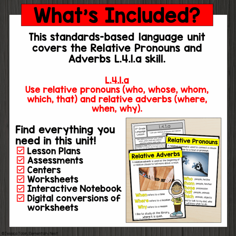 L.4.1.a Relative Pronouns And Adverbs