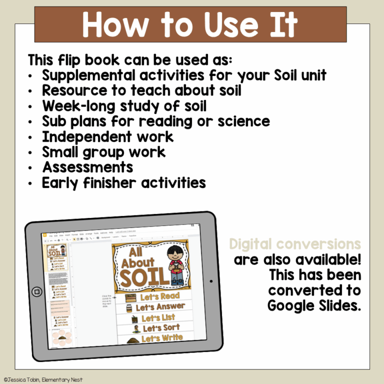 Soil Activities Reading And Writing Craftivity Flip Book
