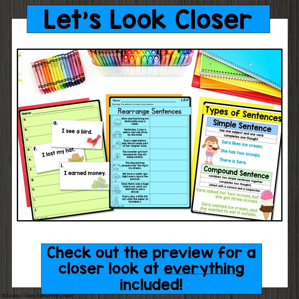 L.2.1.f 2nd Grade Sentences, Types Of Sentences, Compound Sentences