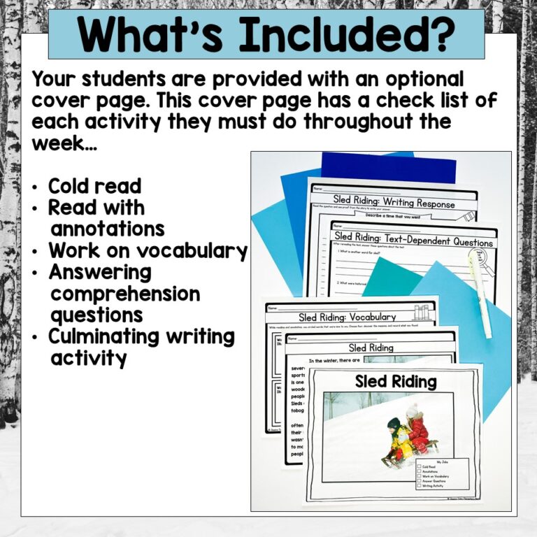 Winter Nonfiction Reading Passages, 14 Winter Close Reading Sets