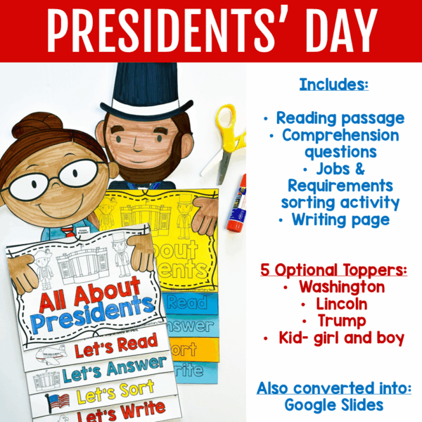 Presidents' Day Flip Book Activities